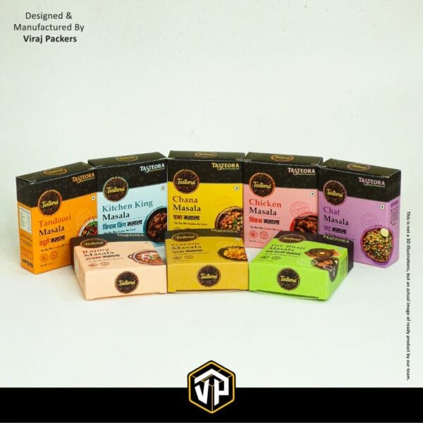 Custom Printed Spice Packaging Box 100 GM